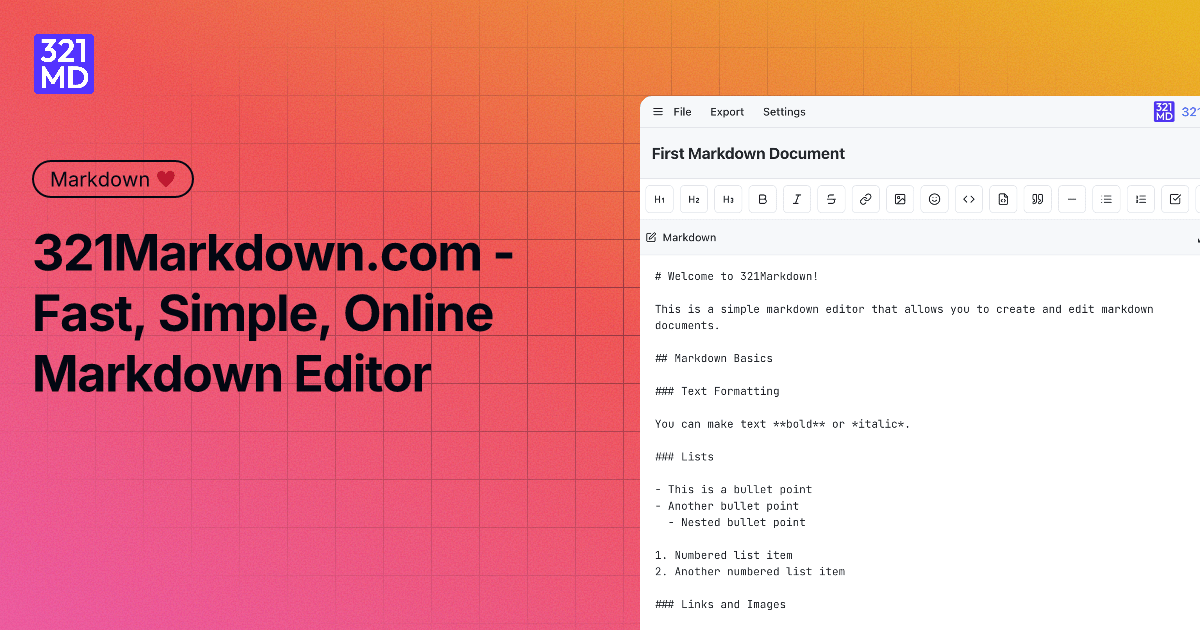 321Markdown - Fast, Simple Markdown Editor